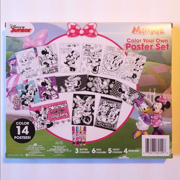 Disney | Accessories | Minnie Mouse Color Your Own 4 Posters | Poshmark